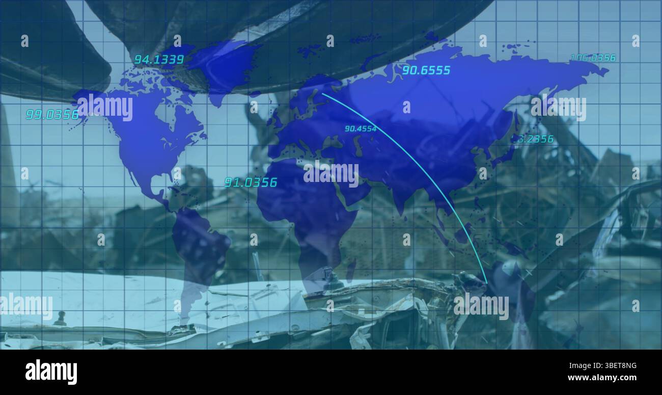 Image of data processing over rubbish dump Stock Photo - Alamy