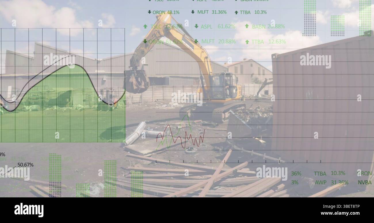 Image of data processing over rubbish dump Stock Photo - Alamy