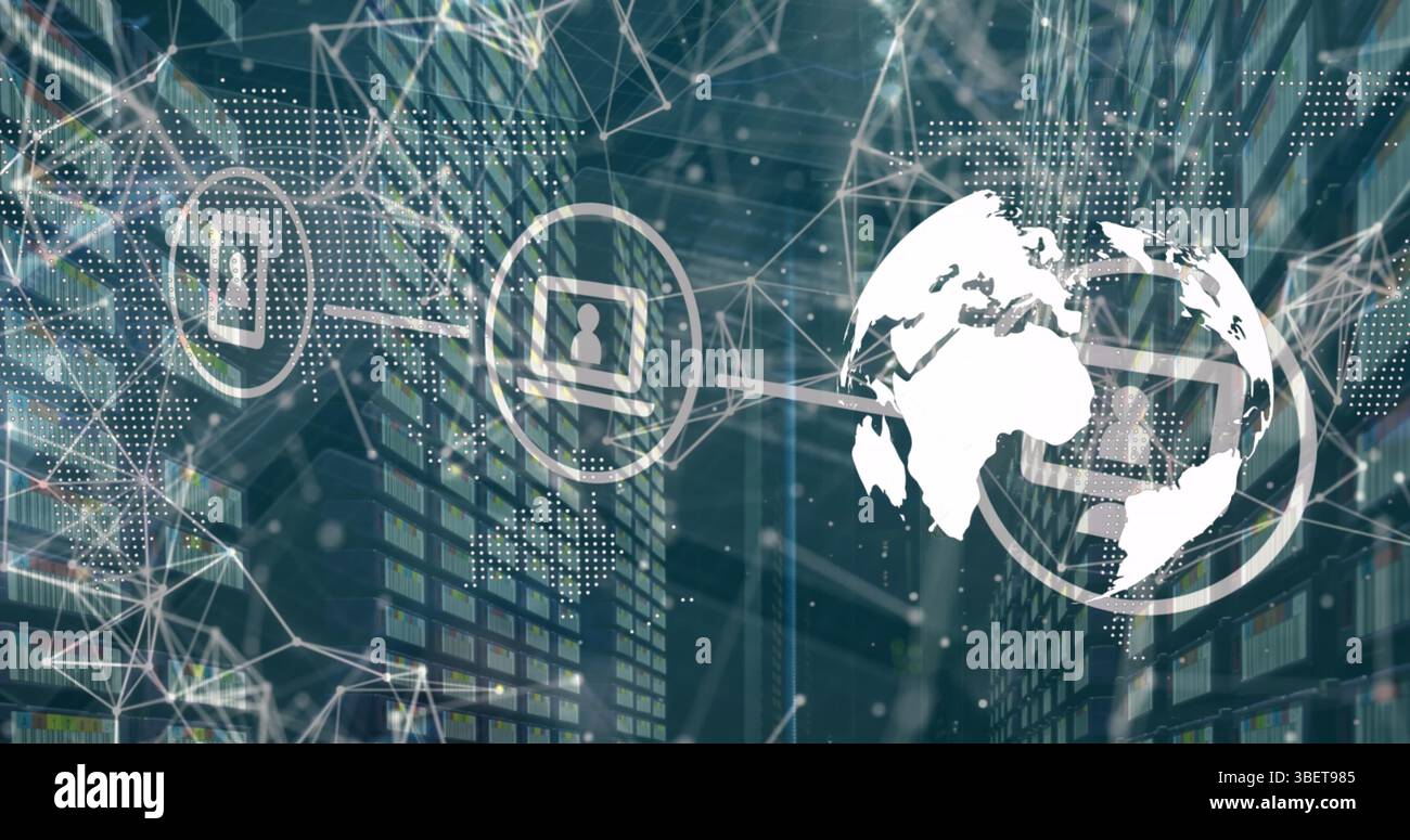 Network connections spinning digital globe hi-res stock photography and ...