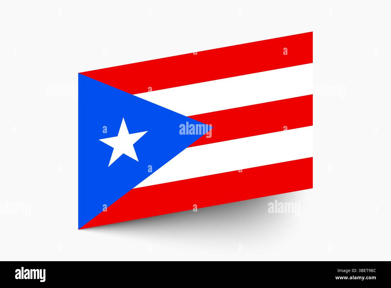 Flag of Puerto Rico. Puerto Rico flag official colors tilted icon digital vector illustration ...