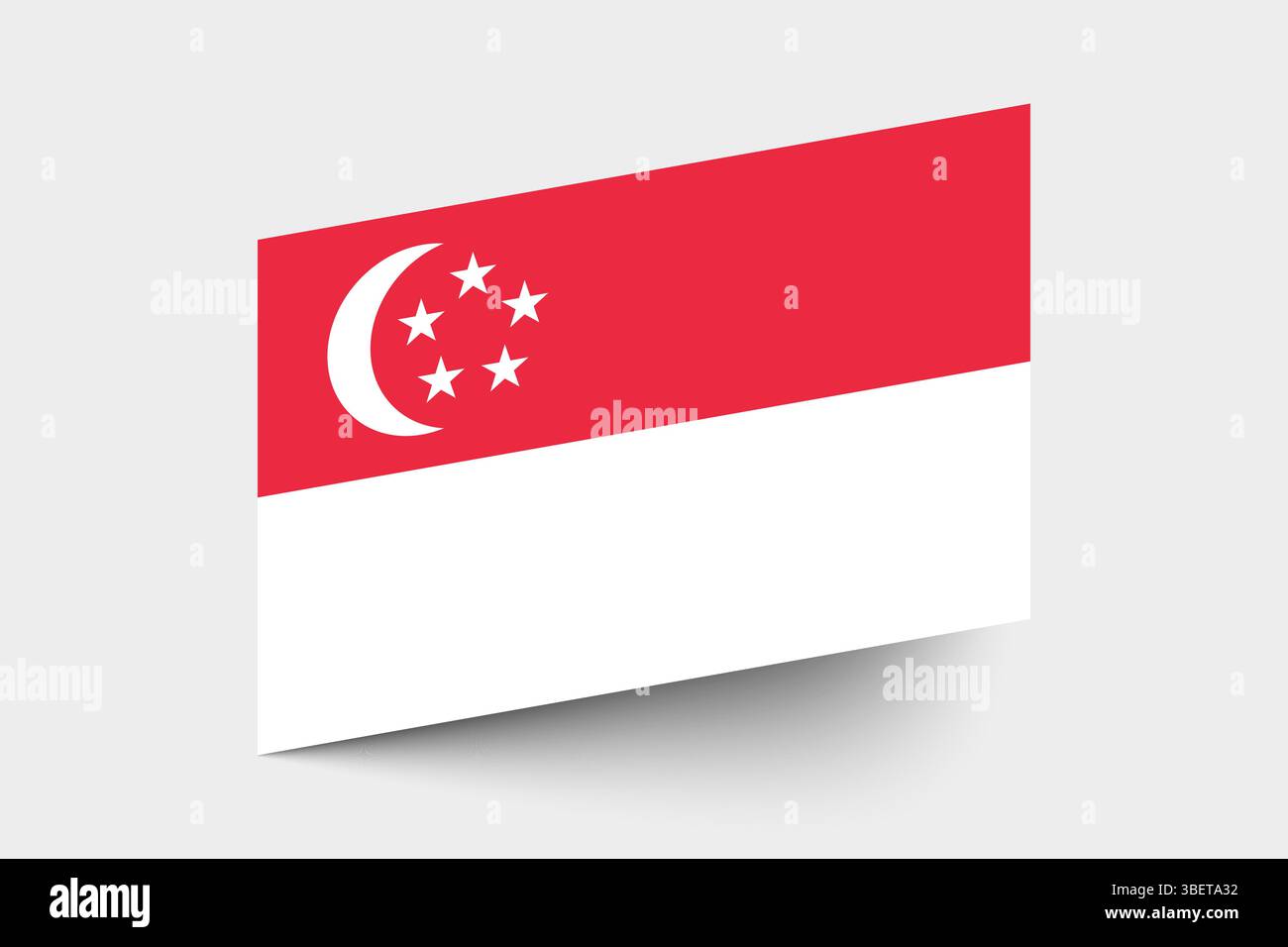 Flag of Singapore. Singapore flag official colors tilted icon digital ...