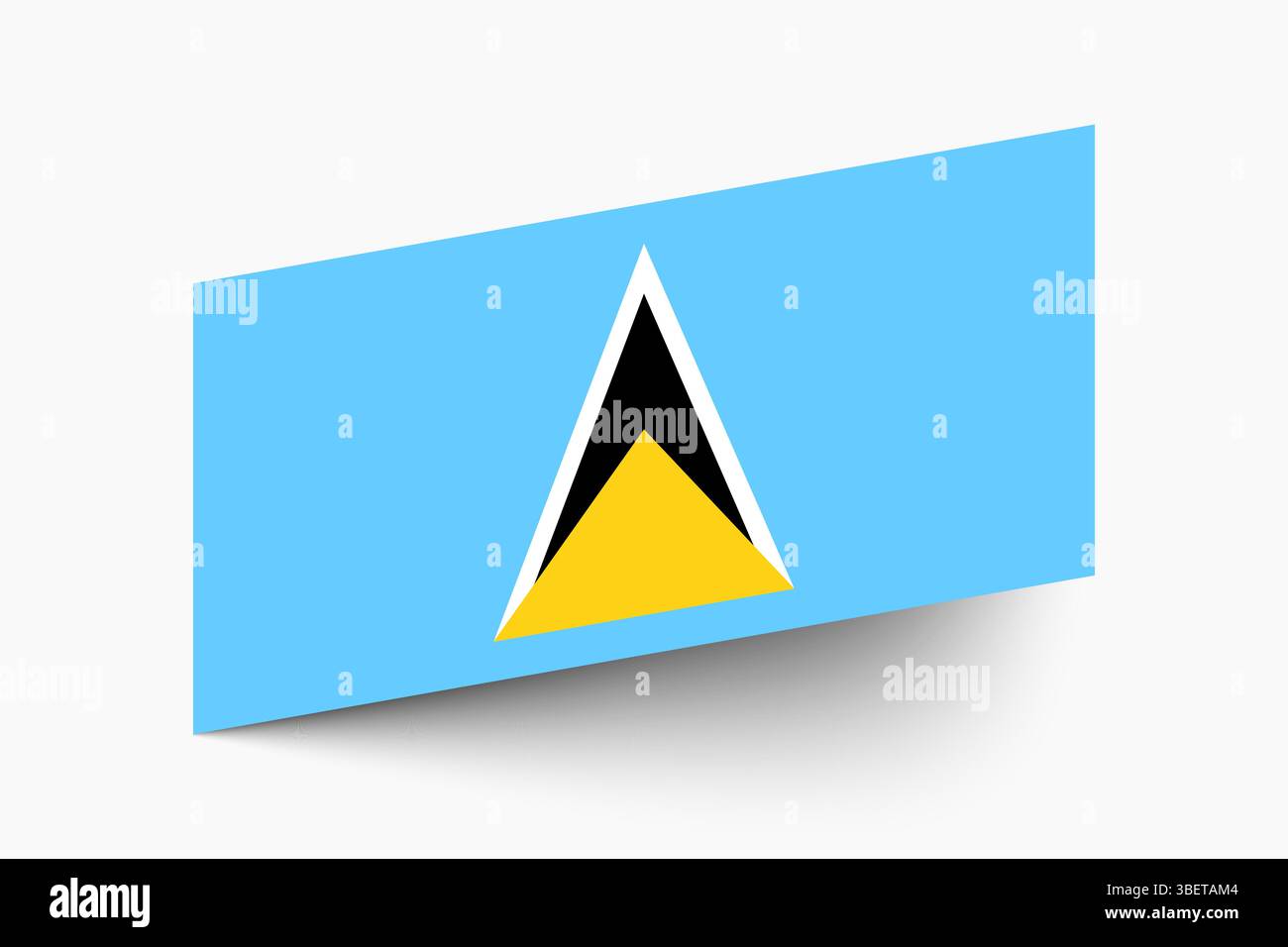 Flag of Saint Lucia. Saint Lucia flag official colors tilted icon ...