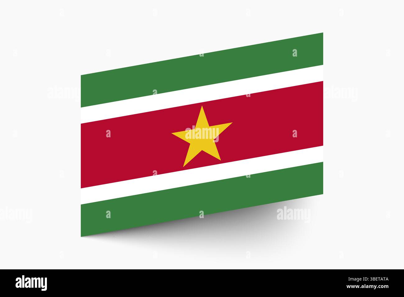 Flag of Suriname. Suriname flag official colors tilted icon digital ...