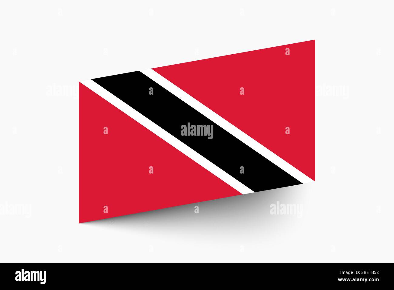 Flag of Trinidad and Tobago. Trinidad and Tobago flag official colors tilted icon digital vector ...