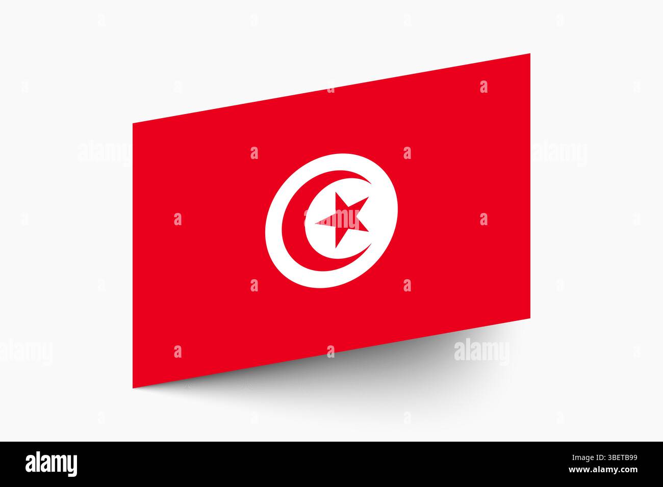Flag of Tunisia. Tunisia flag official colors tilted icon digital vector illustration design ...
