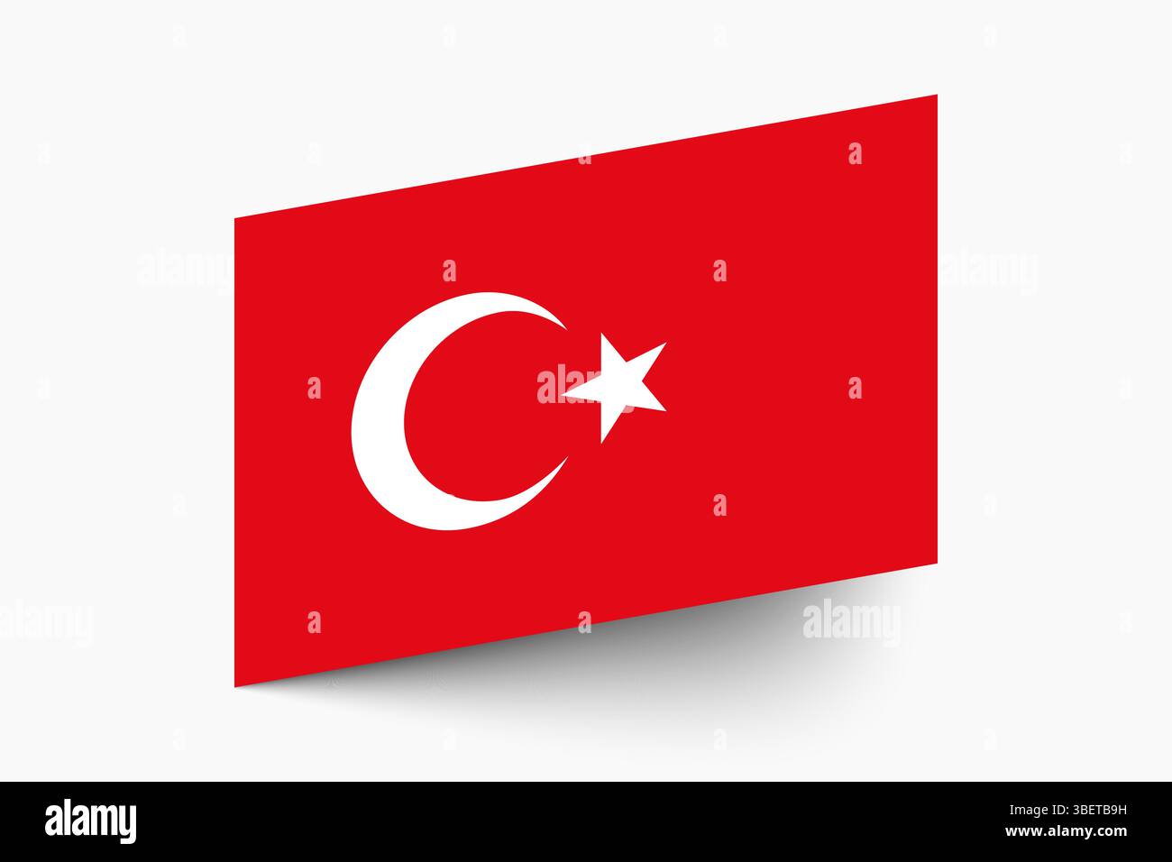 Flag of Turkey. Turkey flag official colors tilted icon digital vector ...