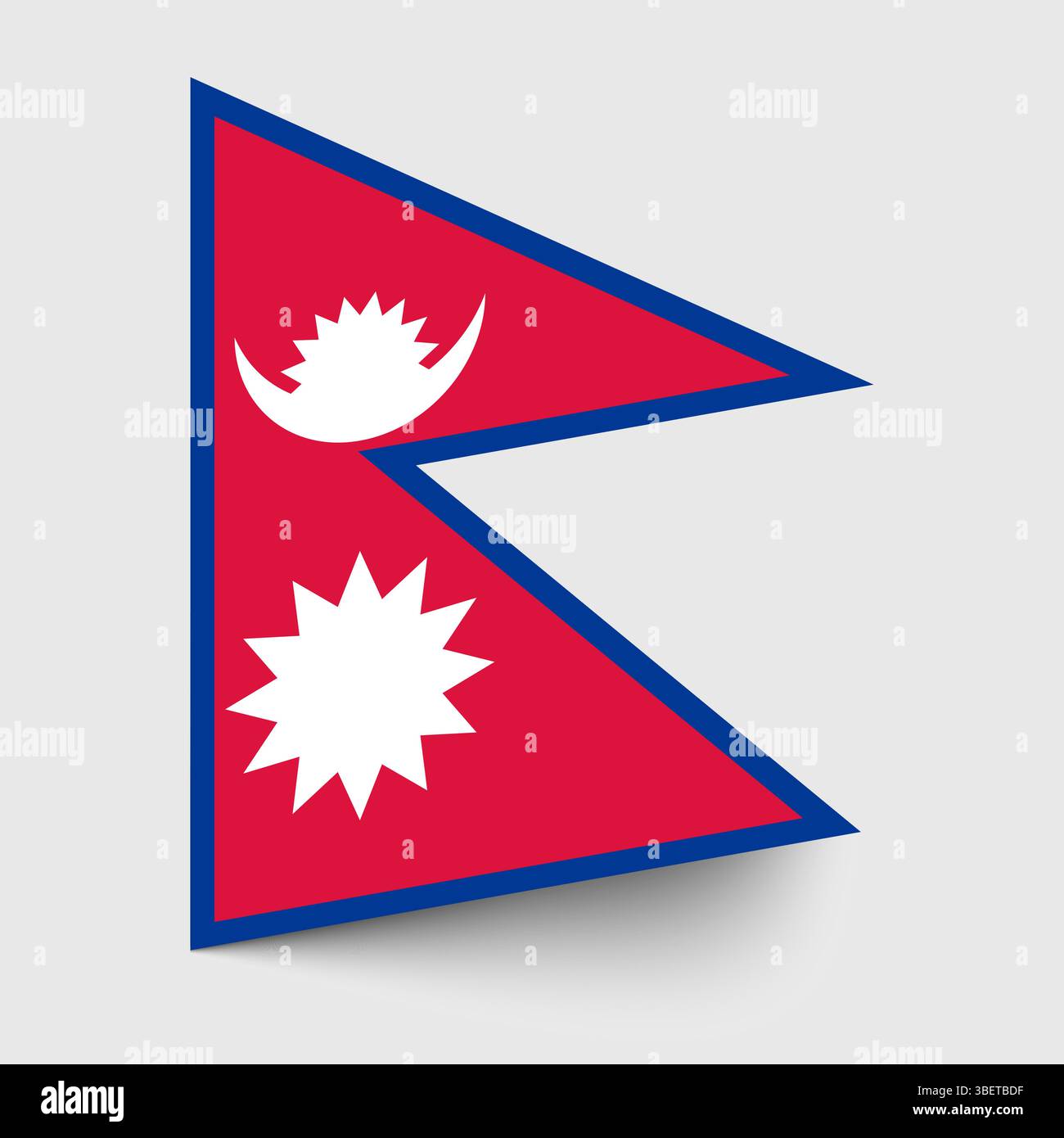 Flag of Nepal. Nepal flag official colors tilted icon digital vector ...