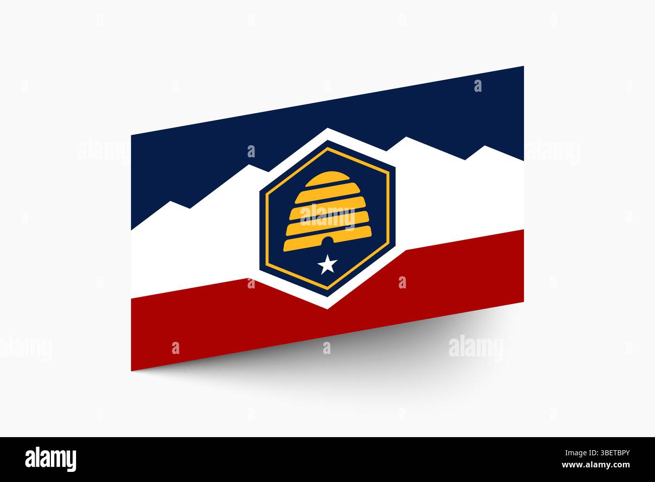Flag of Utah state. Utah flag official colors tilted icon digital ...