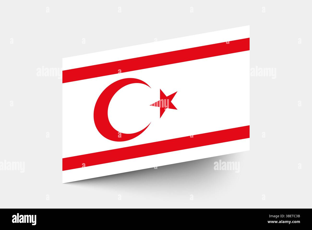 Flag of Northern Cyprus. Northern Cyprus flag official colors tilted ...