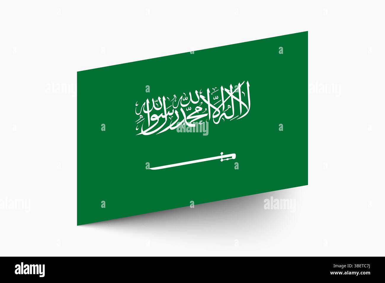 Flag of Saudi Arabia. Saudi Arabia flag official colors tilted icon ...