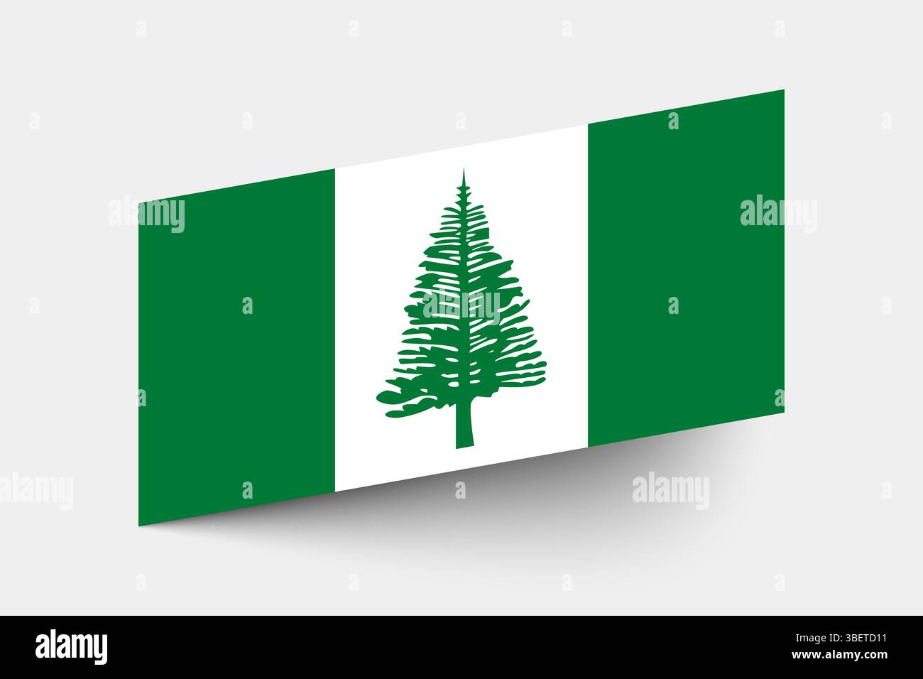 Flag of Norfolk Island. Norfolk Island flag official colors tilted icon ...