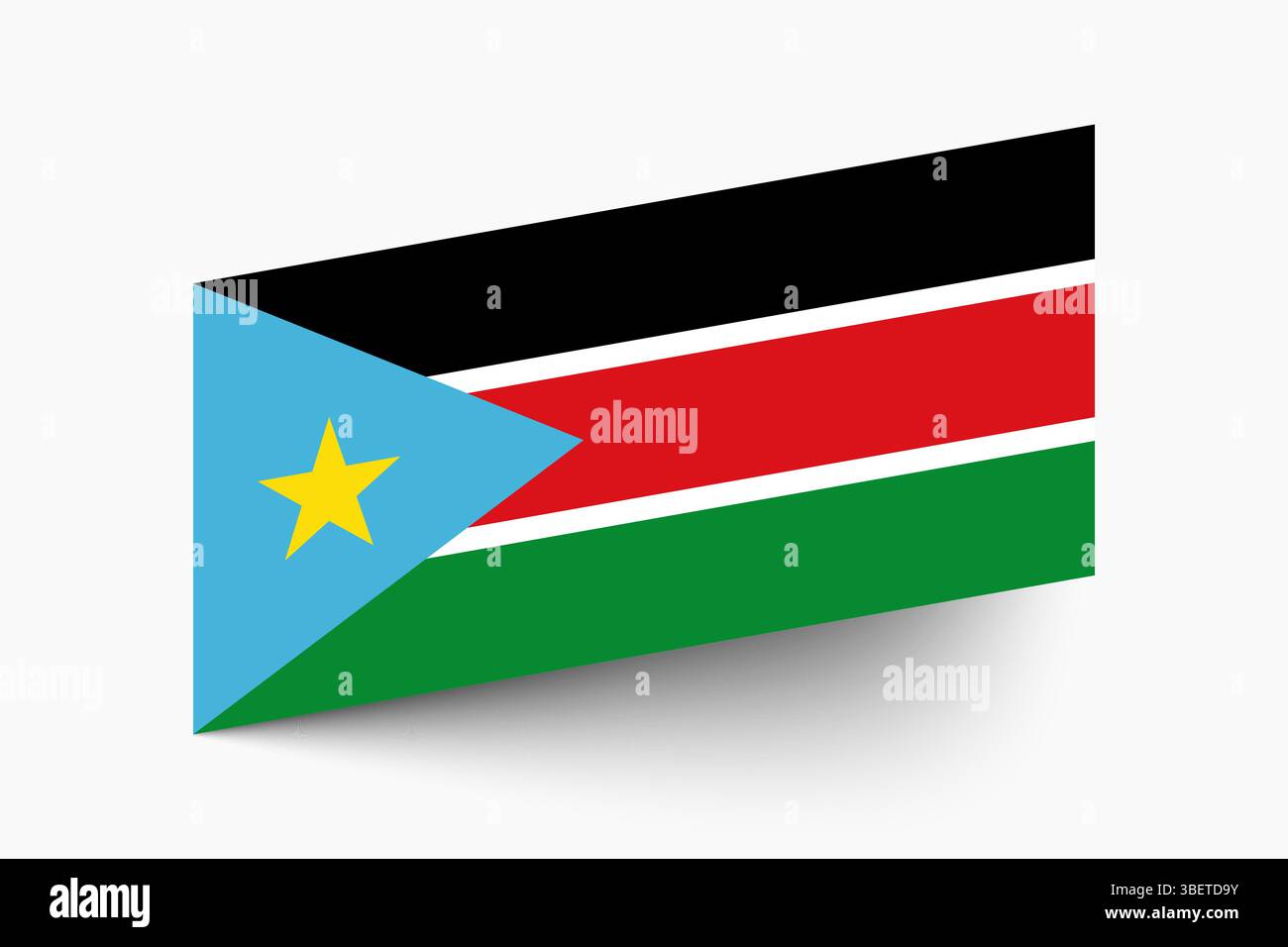 Flag of South Sudan. South Sudan flag official colors tilted icon digital vector illustration ...