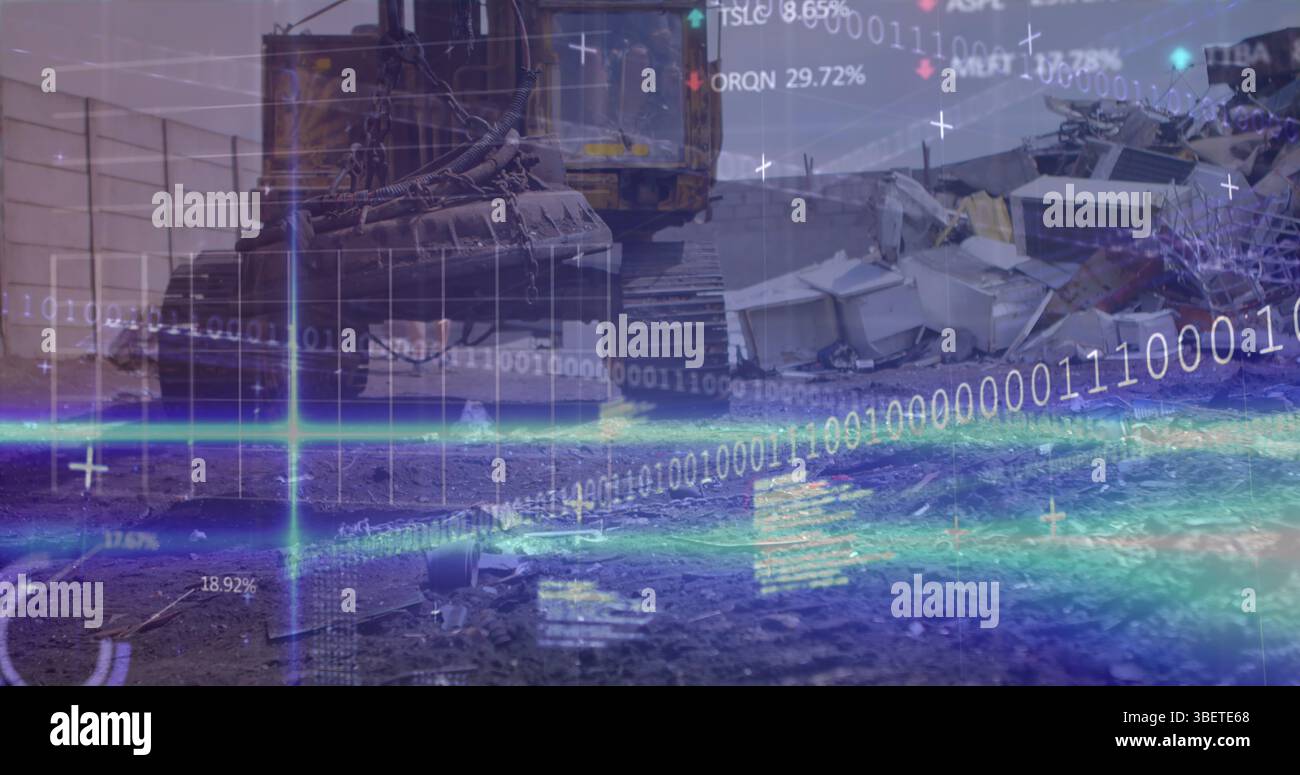 Image of data processing over rubbish dump Stock Photo - Alamy