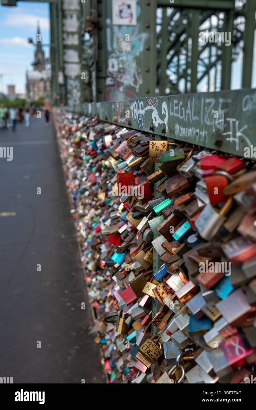 Colorful Padlocks on Hohenzollern Bridge, Cologne, German Stock Photo ...