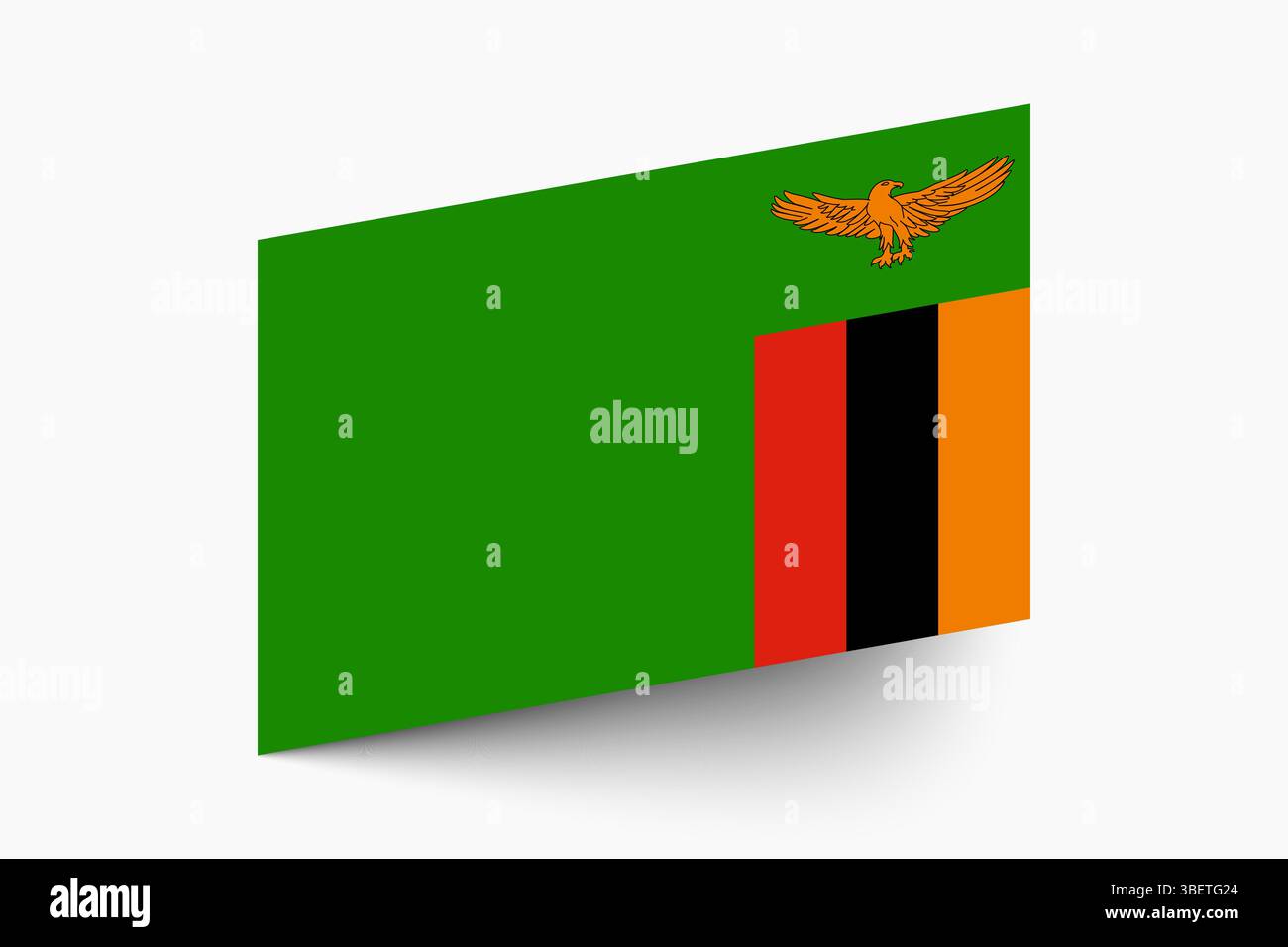Flag of Zambia. Zambia flag official colors tilted icon digital vector ...