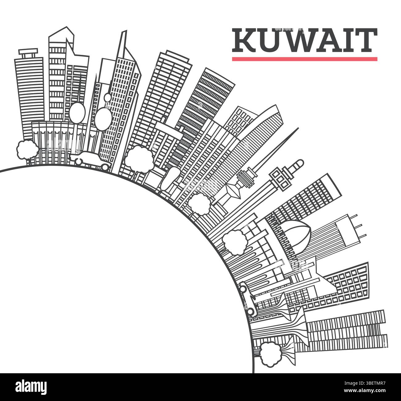 Kuwait city skyline middle Stock Vector Images - Alamy