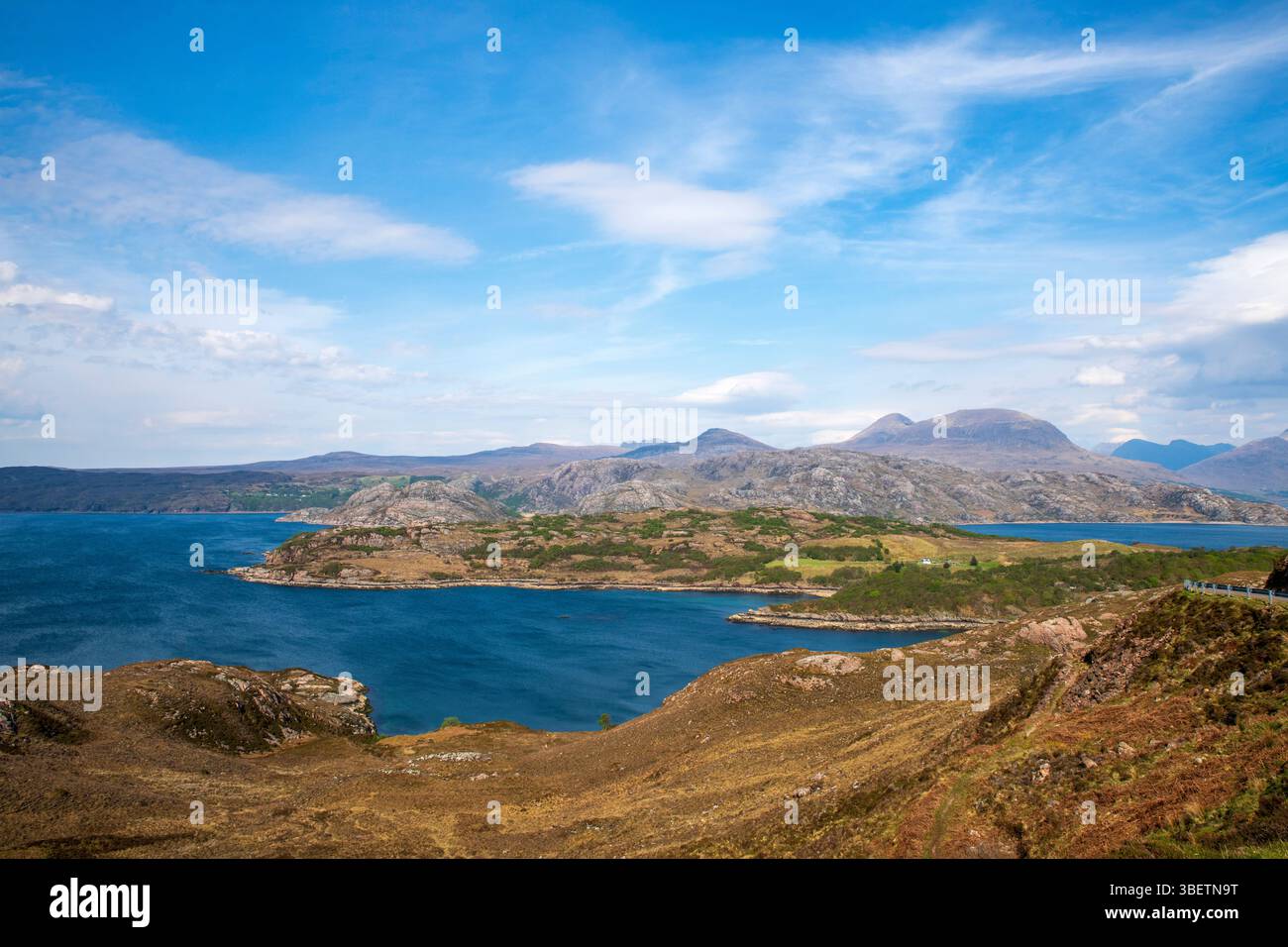 Scenic stretch of the NC500 between Applecross and Shieldaig—winding ...