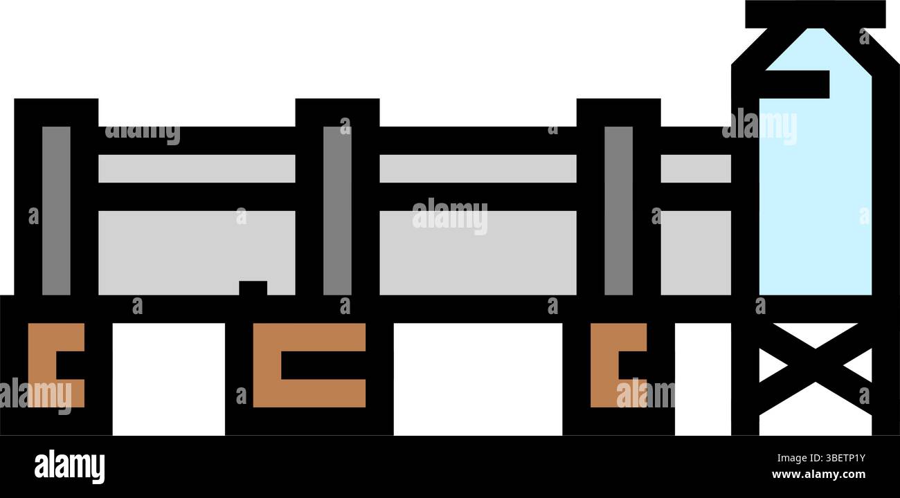 rotary kiln cement production color icon vector illustration Stock ...