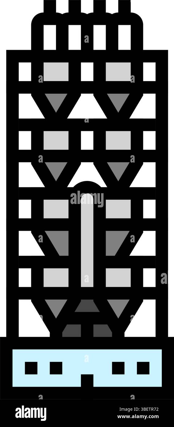 preheater tower cement production color icon vector illustration Stock ...
