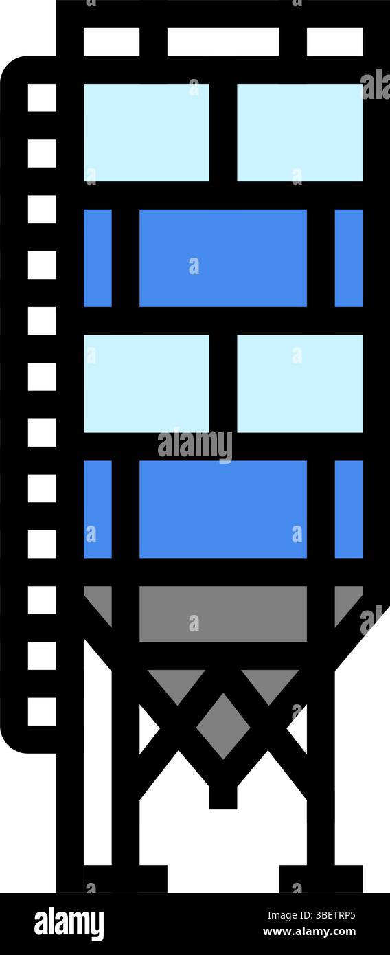 silo cement production color icon vector illustration Stock Vector ...