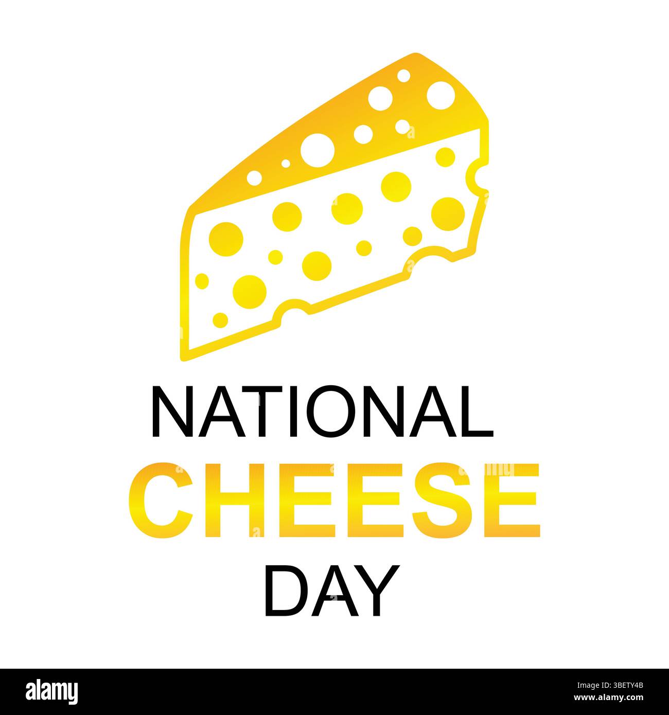 National Cheese Day Greeting with Cheese Slice Illustration Stock ...