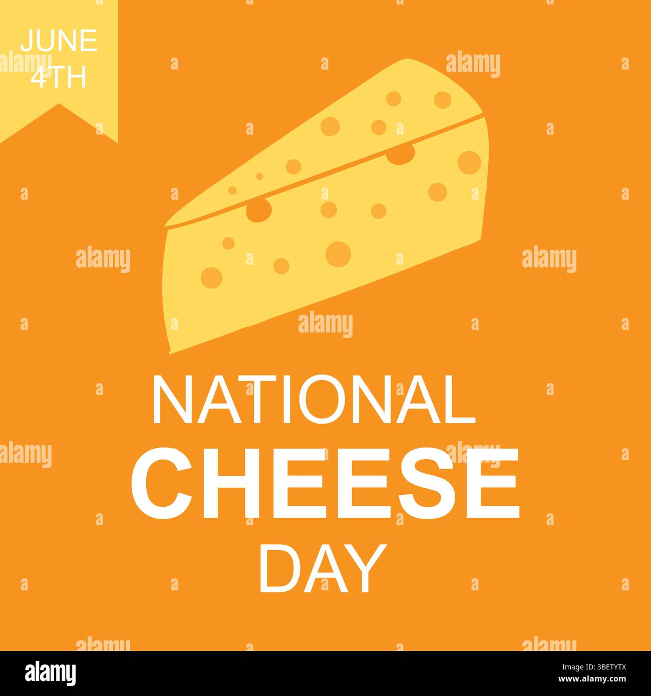 National Cheese Day Greeting with Cheese Slice Illustration Stock ...