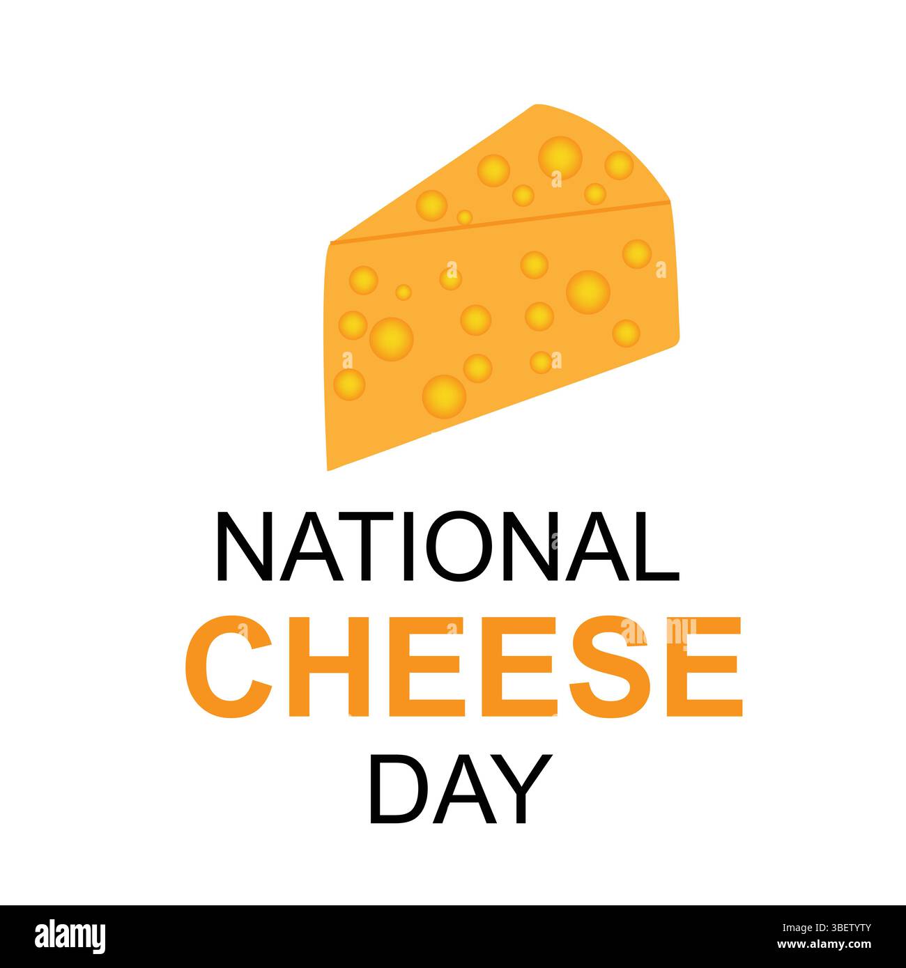 National Cheese Day Greeting with Cheese Slice Illustration Stock ...
