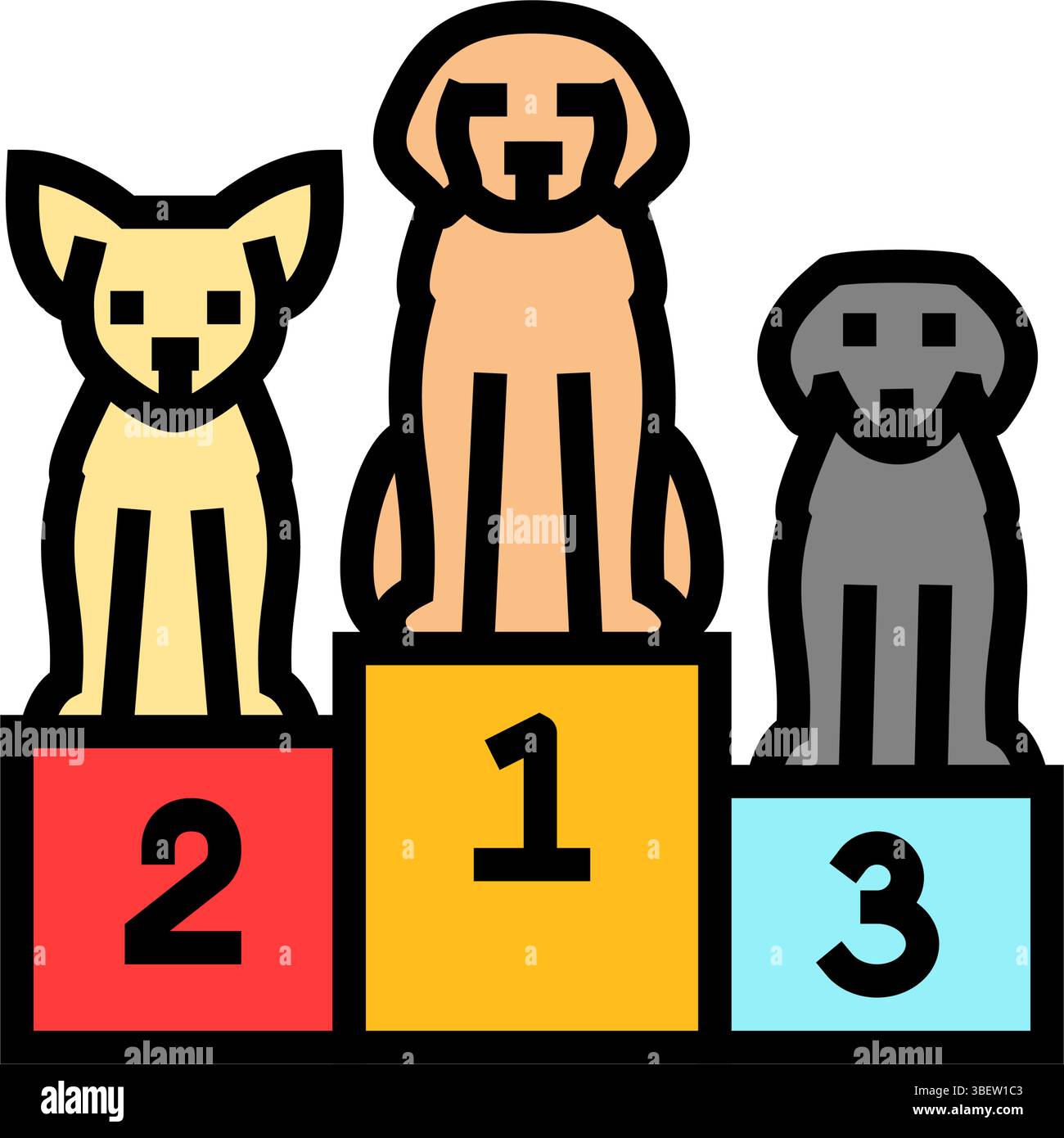 podium dog competition show color icon vector illustration Stock Vector ...