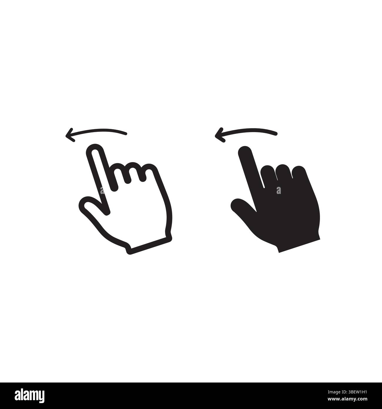 Hand Swiping Gesture Icon – Minimal Vector Symbol for Touchscreen ...