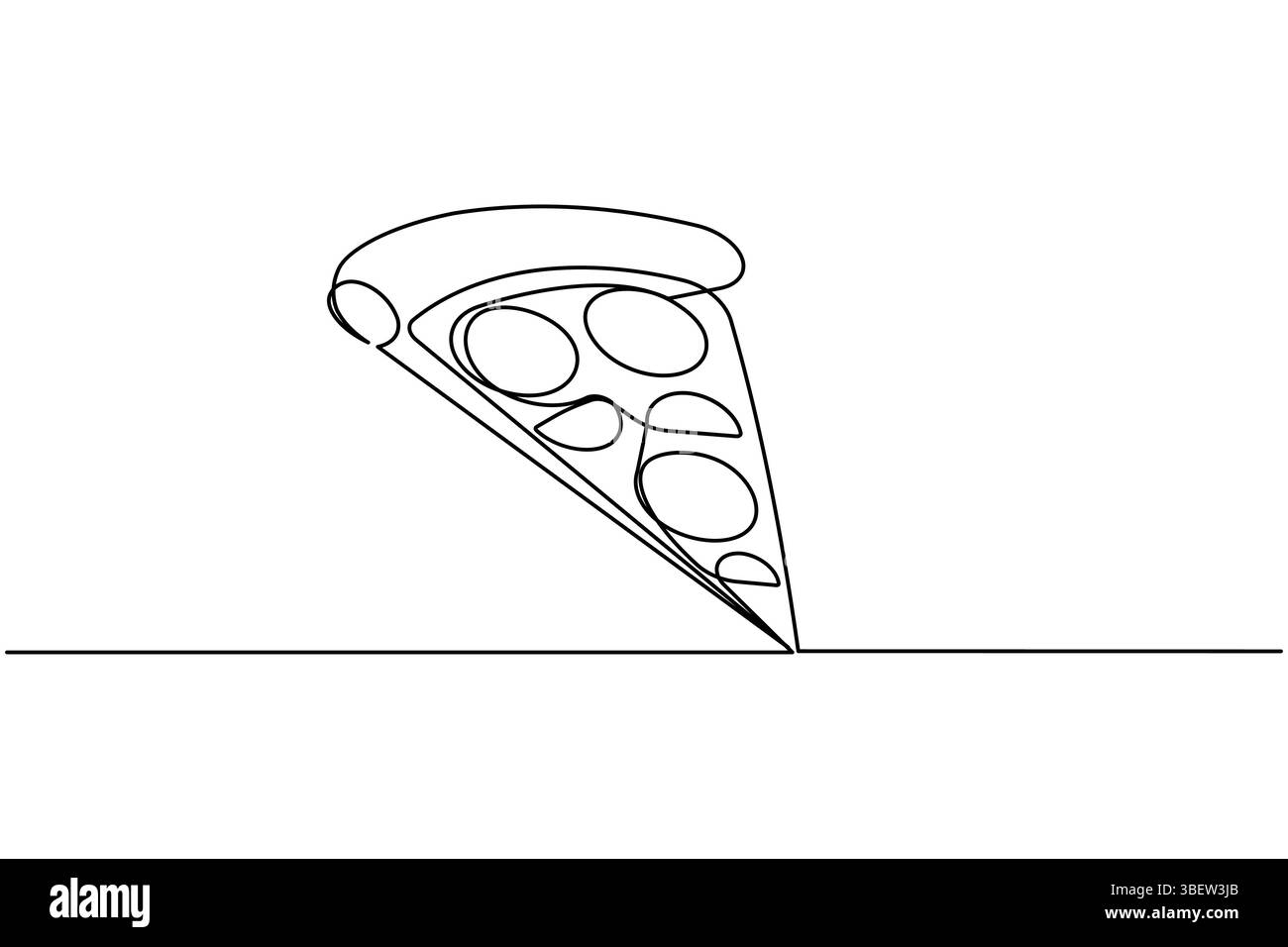 Pizza slice continuous single line drawing isolated on white background ...