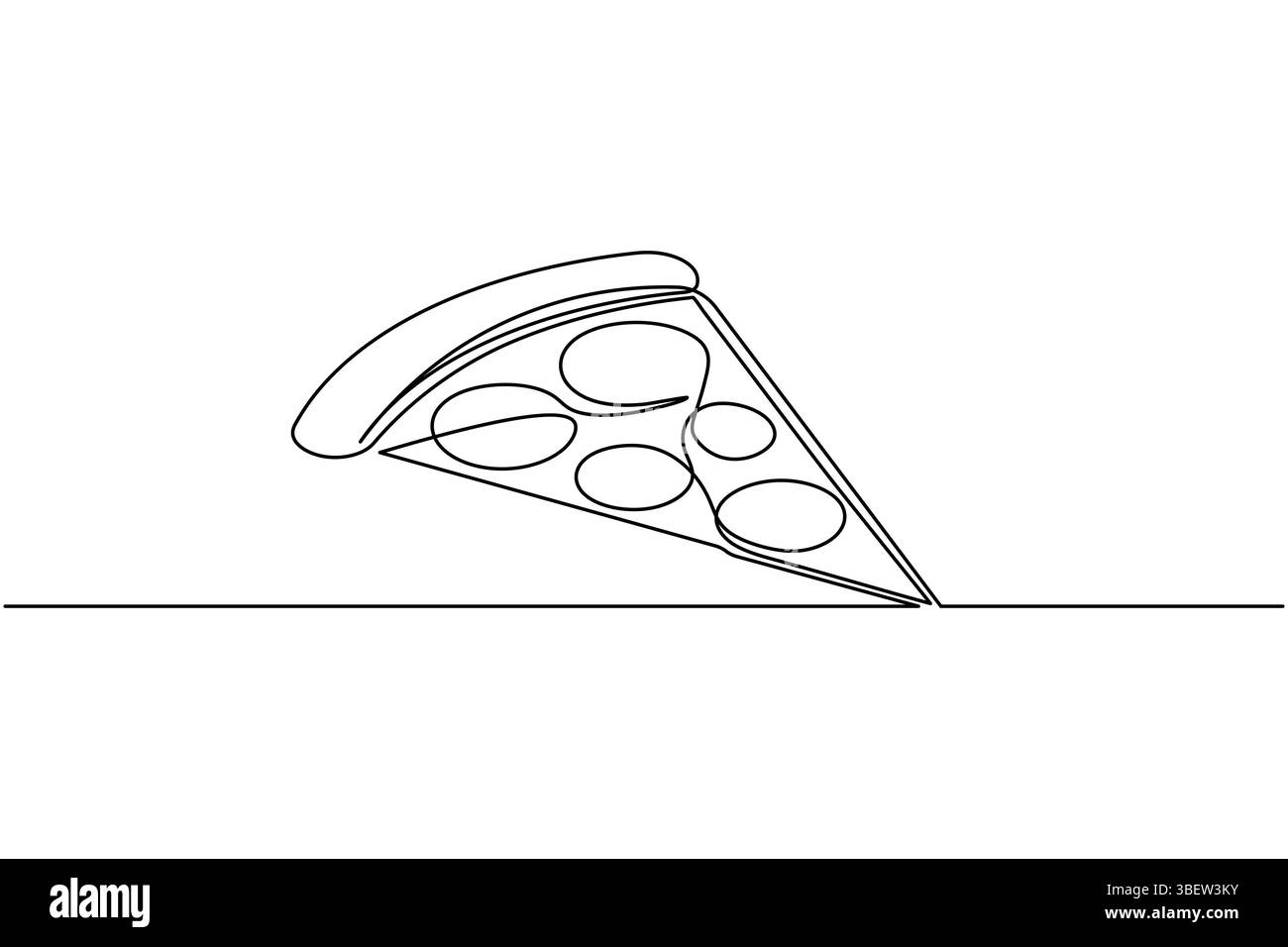 Pizza slice continuous single line drawing isolated on white background ...