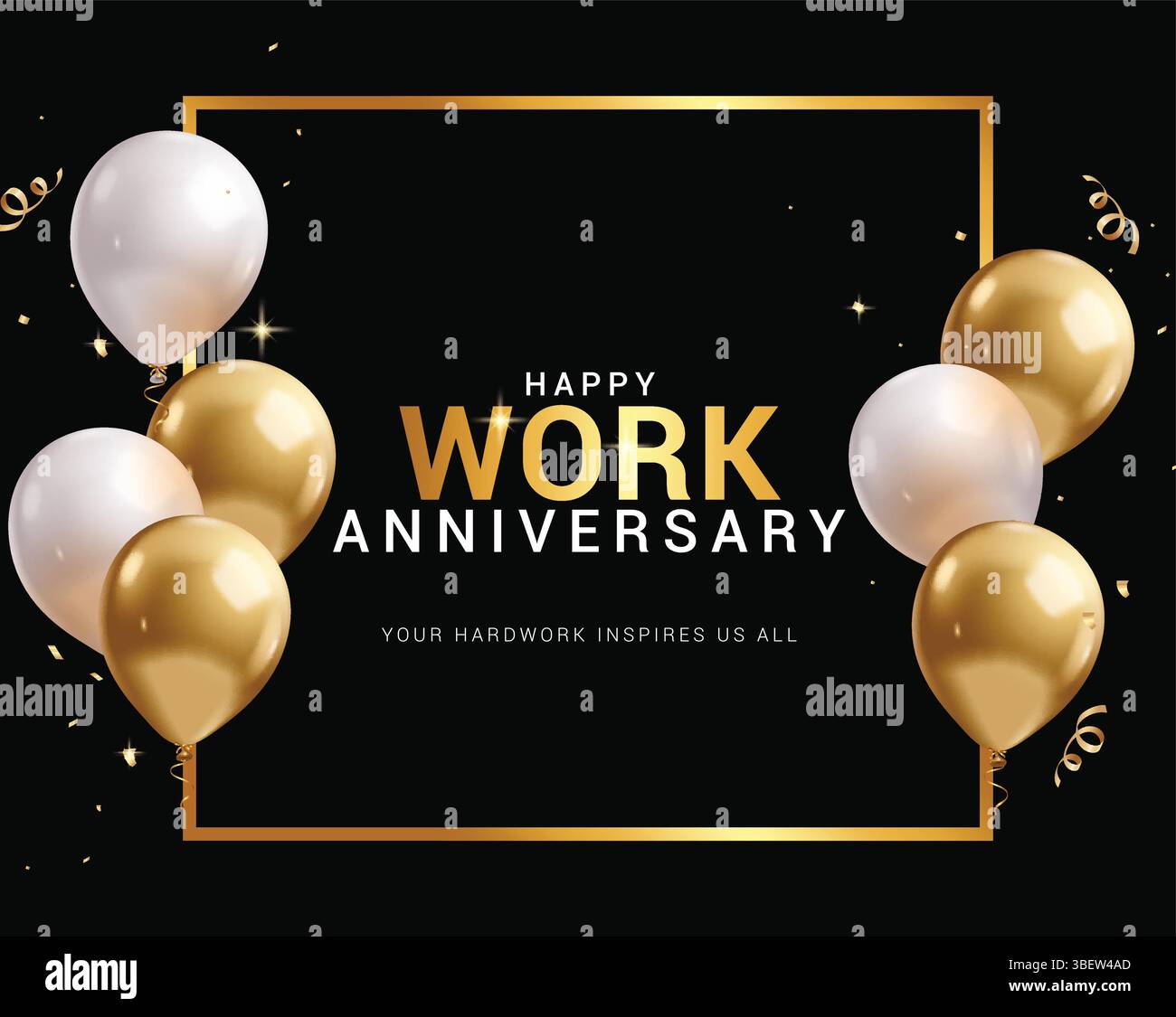 Happy work anniversary elegant clipart template. Company greeting text ...