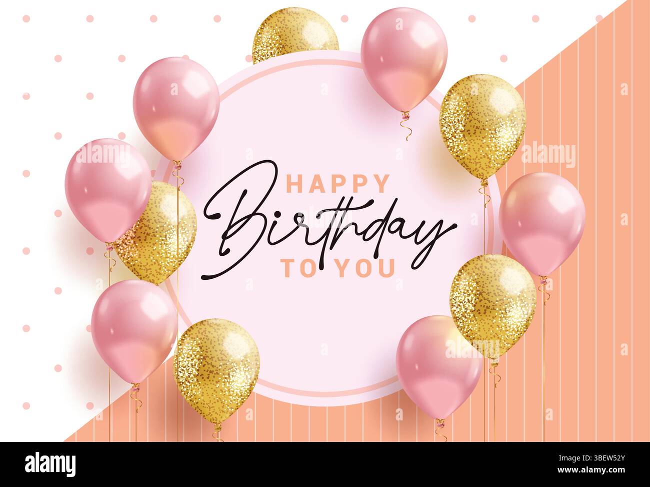 Birthday girl invitation card clipart template. Happy birthday greeting text in circle border ...
