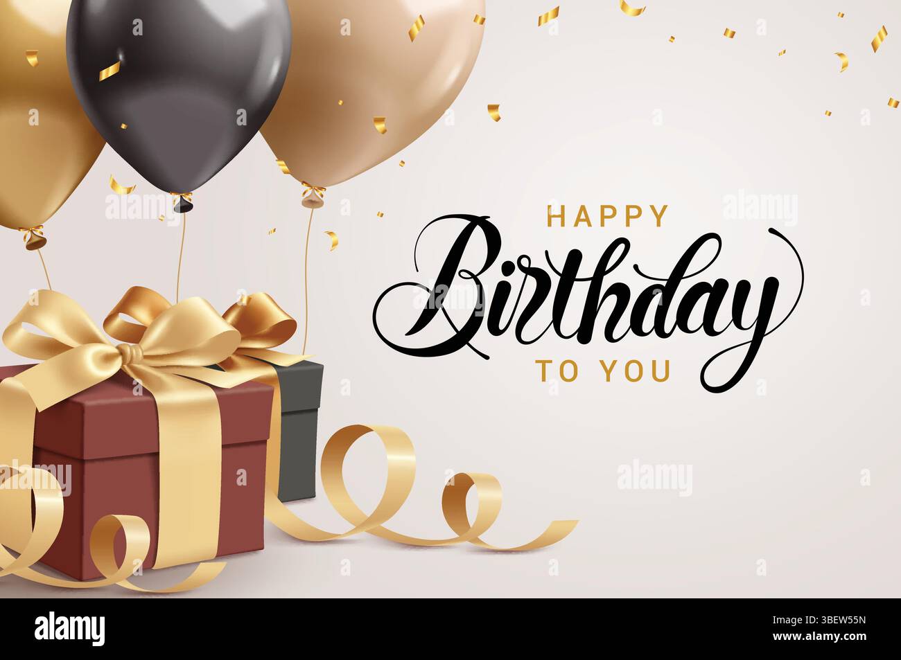 Happy birthday greeting card clipart design. Birthday gift boxes with ...