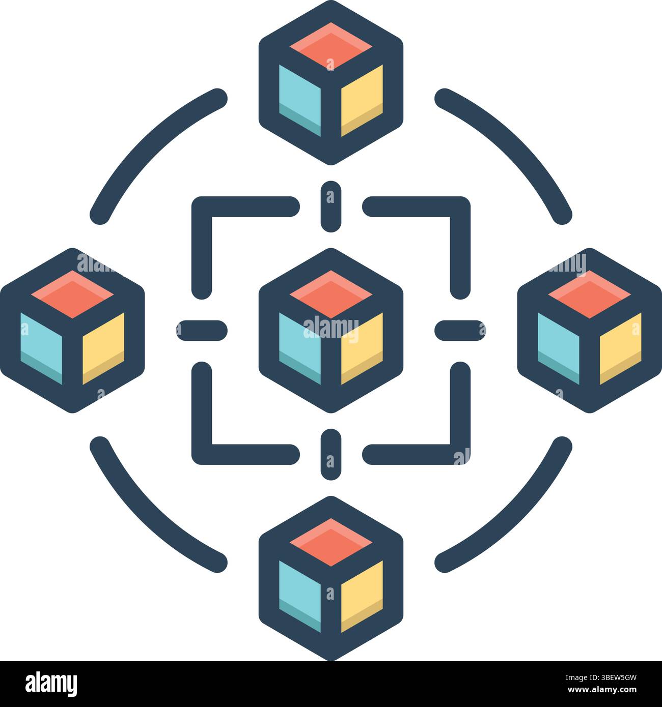 Icon blockchain distribution Cut Out Stock Images & Pictures - Alamy