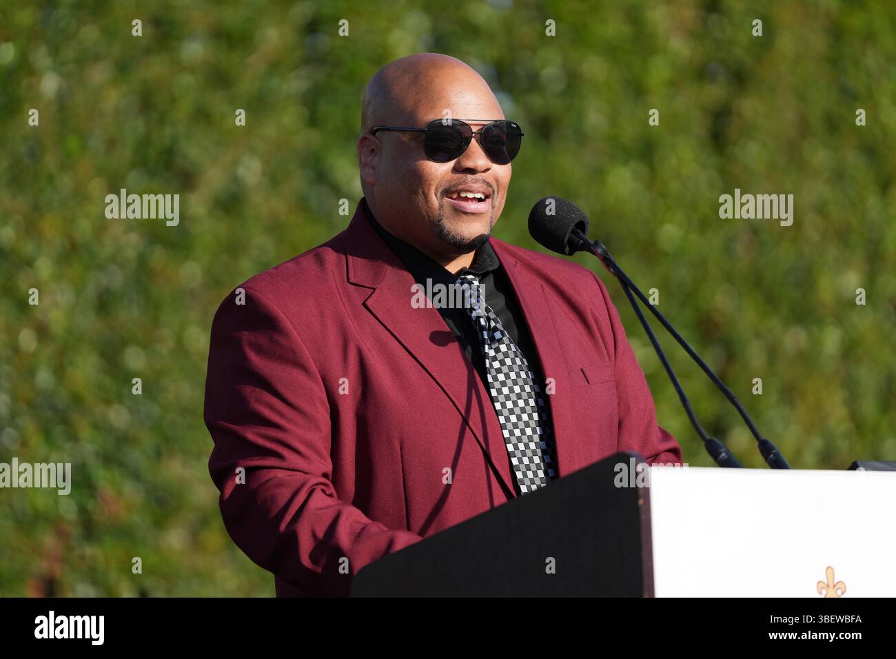 Jason Fields speaks at the JESPYS awards at JSerra High School ...