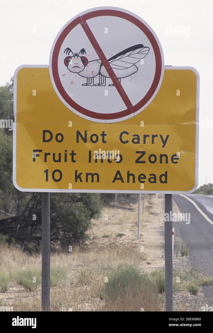 Australian fly warning sign Stock Photo - Alamy