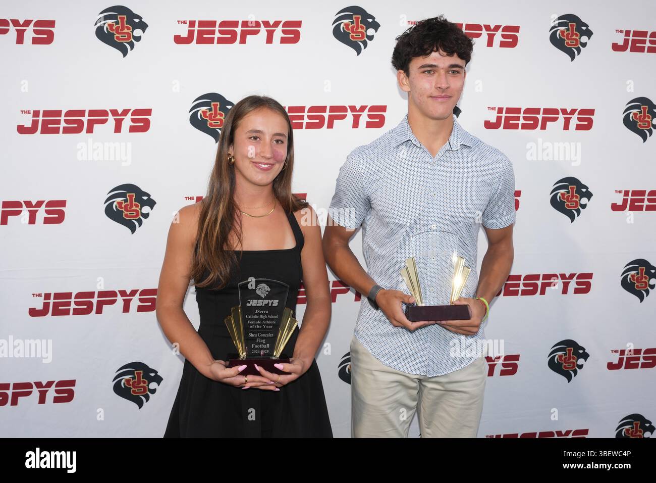 Flag football player Shea Gonzalez (left) and soccer player Gavin ...