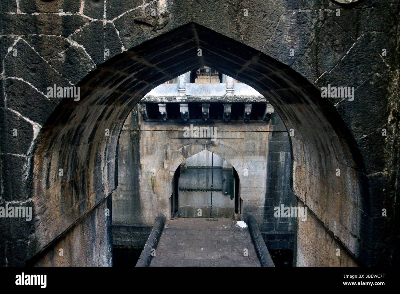 Partial view of the Bara Motachi Vihir is a stepwell in Limb village ...