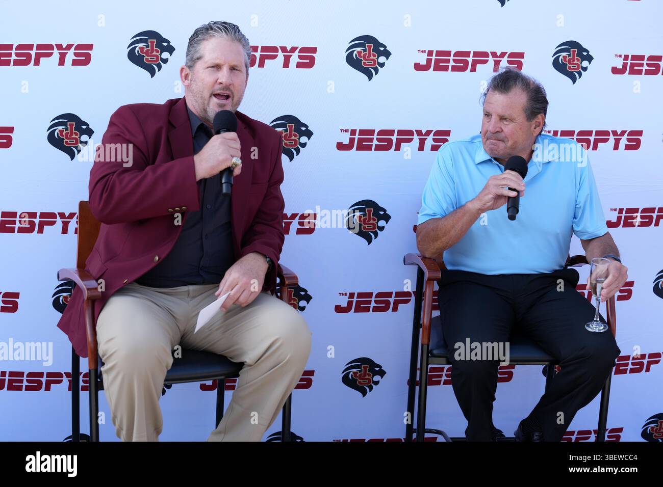 Steve Beuerlein (left) and Mike Eruzione at the JESPYS awards at JSerra ...