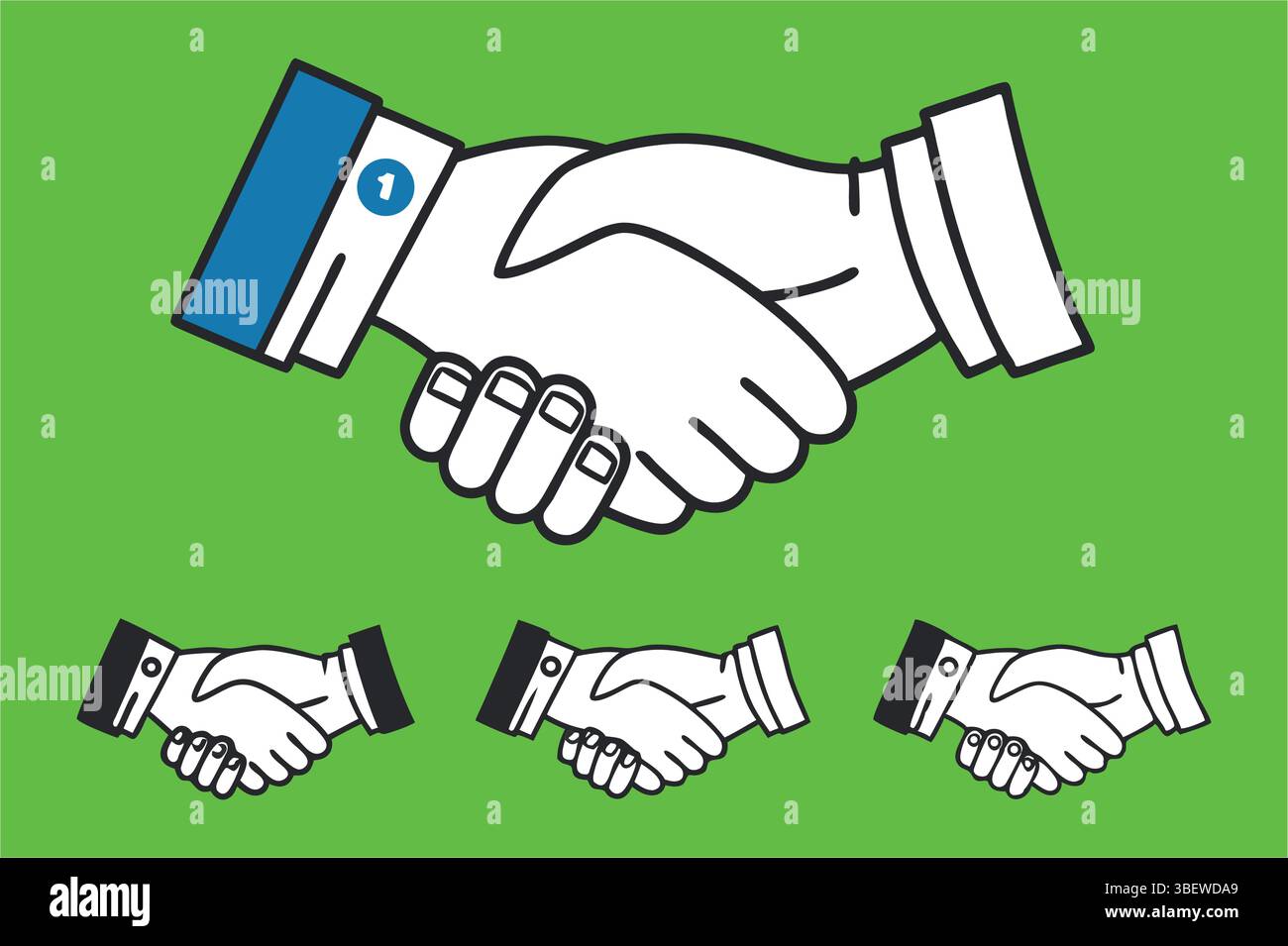 Handshake Icon Vector Set - Business Deal Agreement Symbol Stock Vector ...