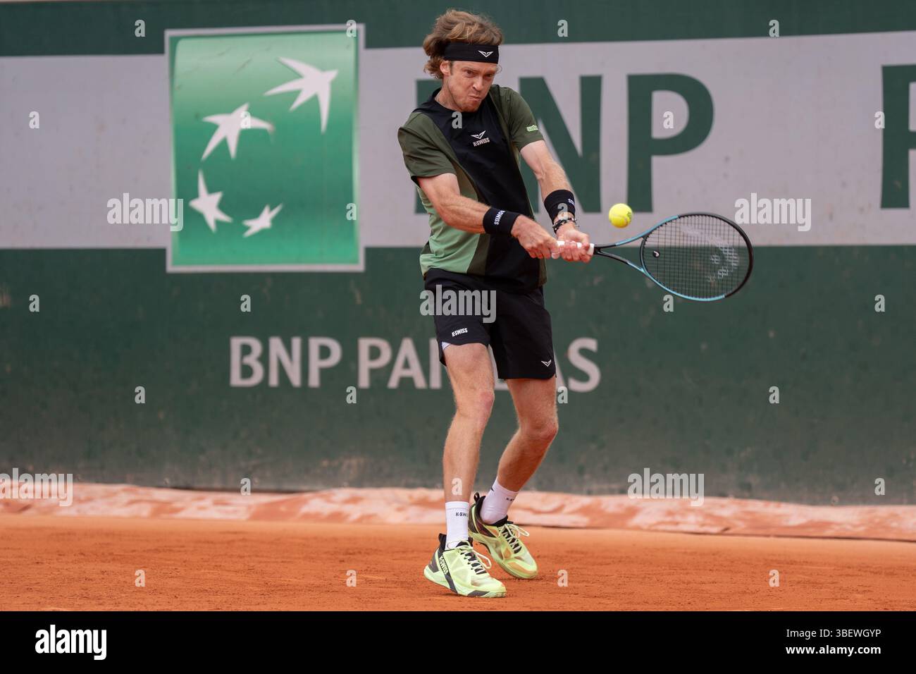 PARIS, FRANCE - MAY 27: Andrey Rublev of Russia during Day Three of the ...