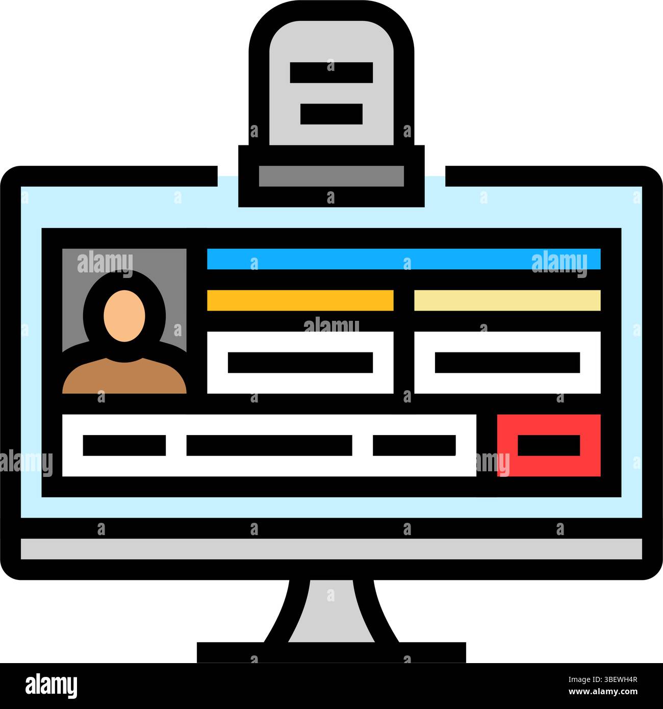 digital death record screen mortality color icon vector illustration ...