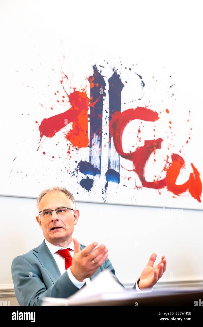Austrian Finance Minister Markus Marterbauer in his office in Vienna ...