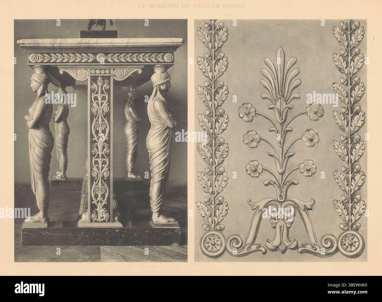 Europe, Europe, Side view of a table and an ornament drawing, Verso ...