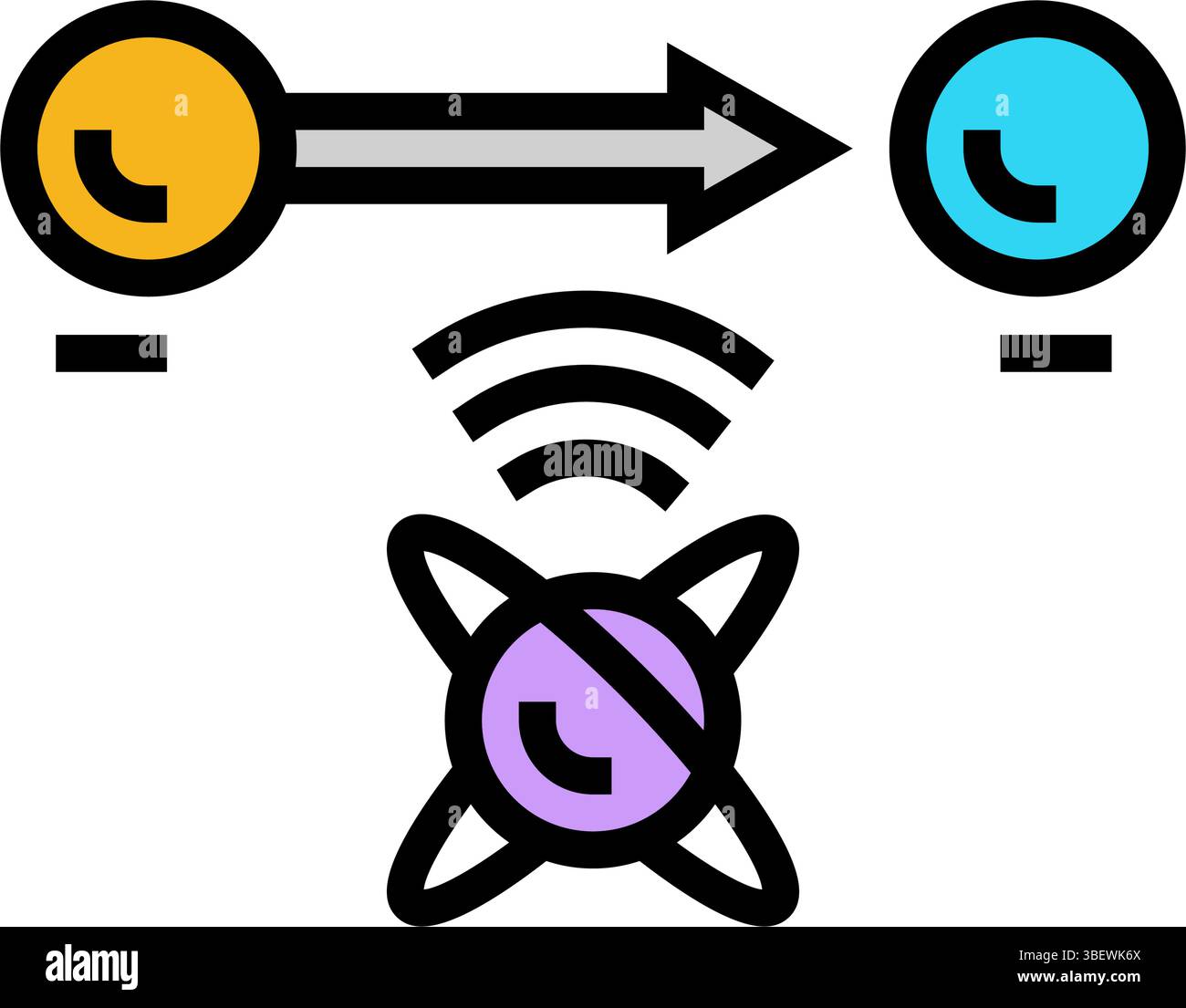 teleportation quantum computer color icon vector illustration Stock ...