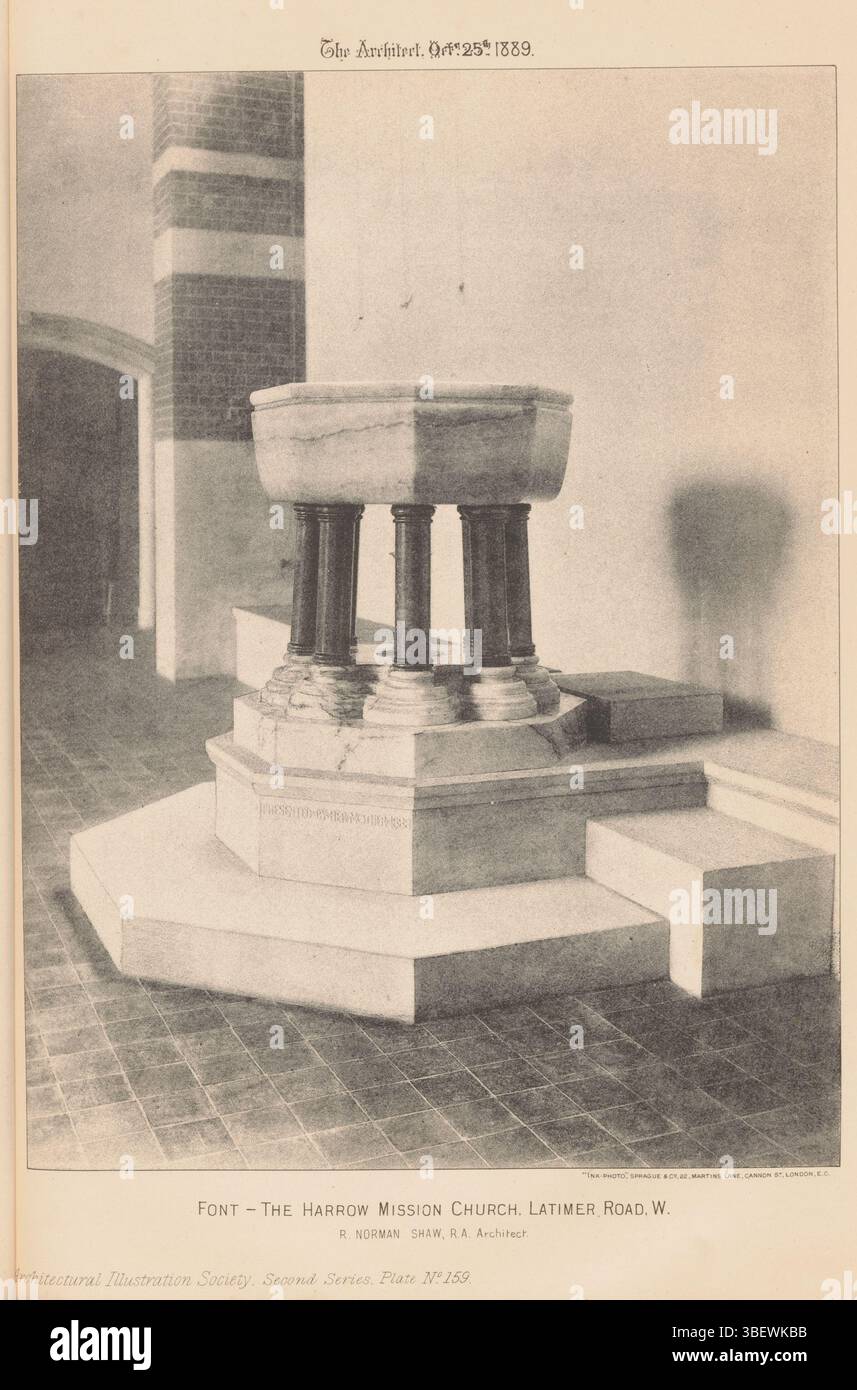 Sprague & Co., Font, The Harrow Mission Church, Latimer Road, W ...