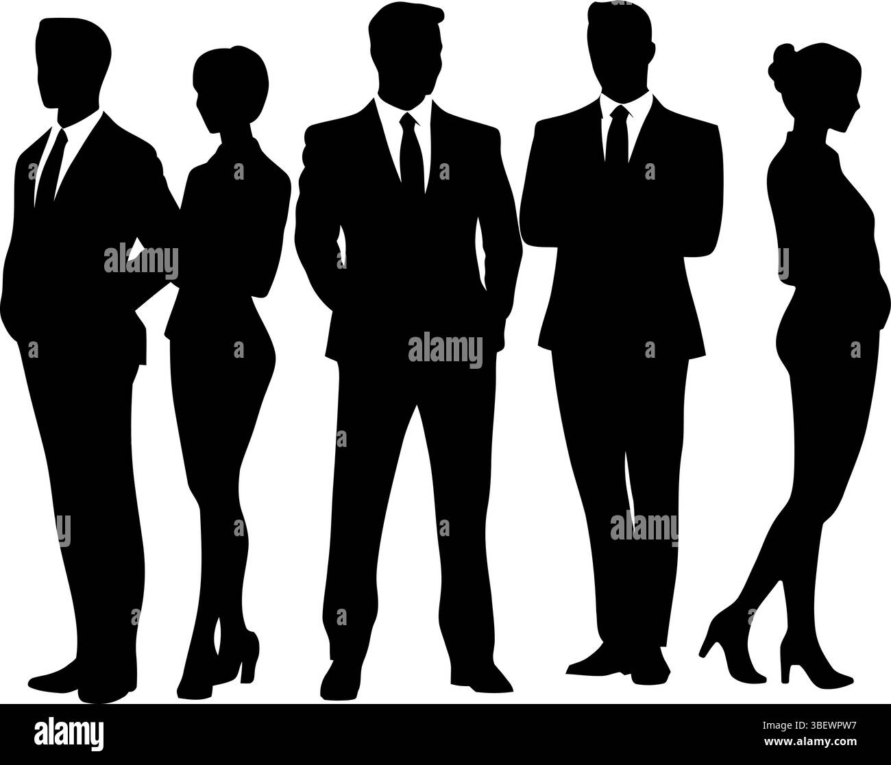 Business organization outline icons Black and White Stock Photos ...