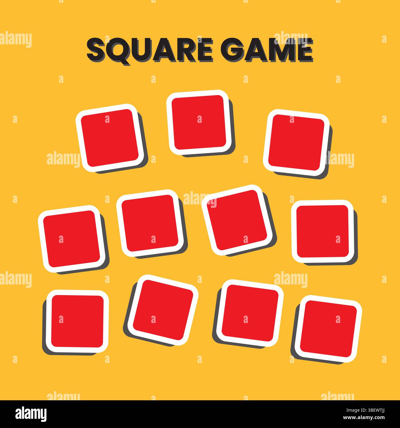 Flat illustration of square game for kids with simple colour Stock ...