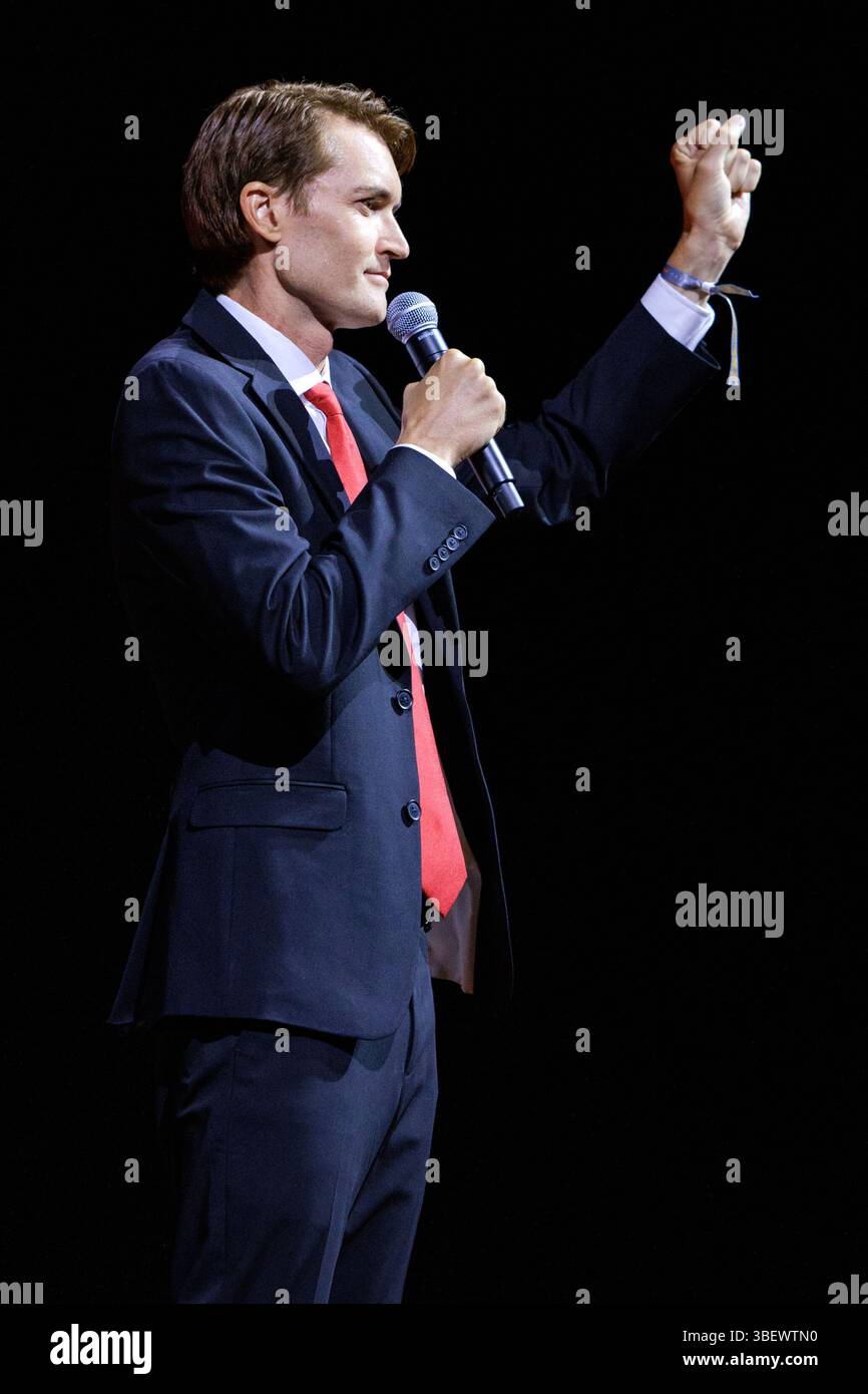 Las Vegas, USA. 29th May, 2025. Ross William Ulbricht speaks at the ...